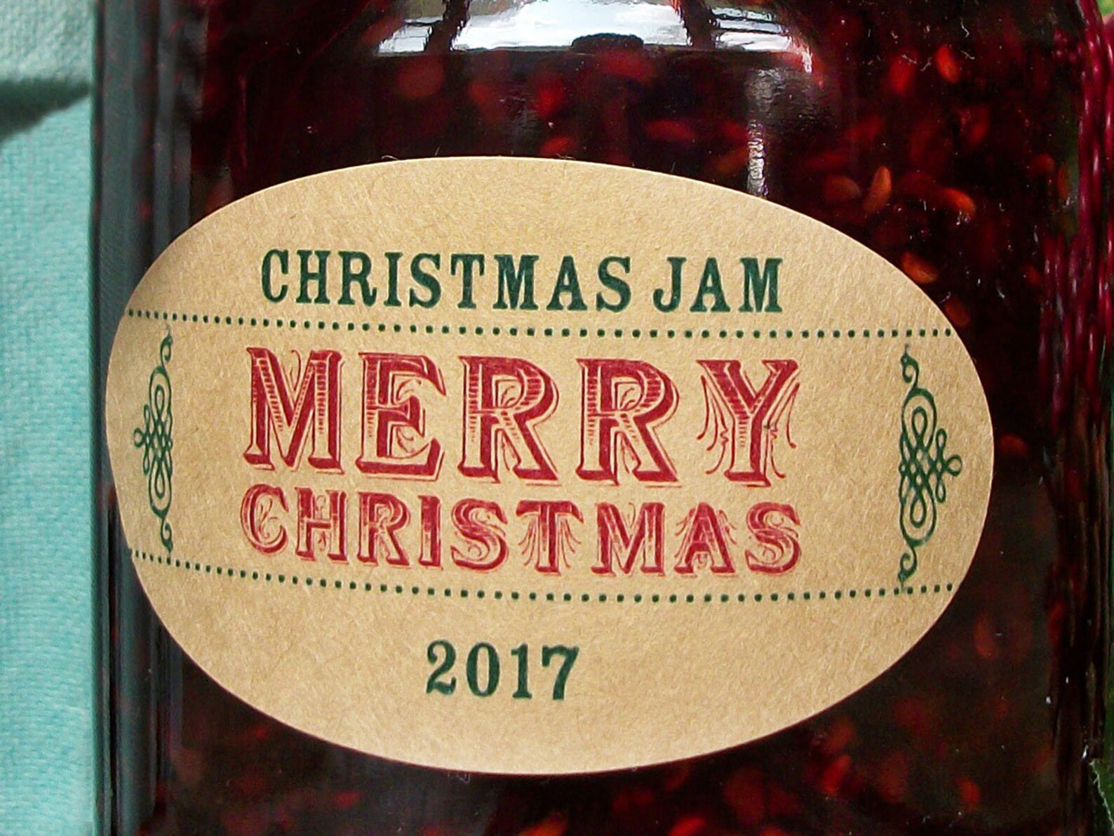 Custom Oval Kraft Christmas Labels, Personalized Holiday Gift Stickers ...