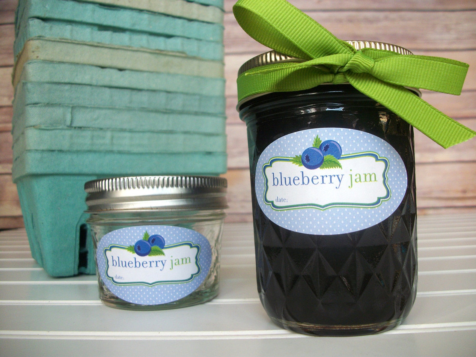 Oval Blueberry Jam Canning Jar Labels Quilted Jam Jar Labels - Etsy