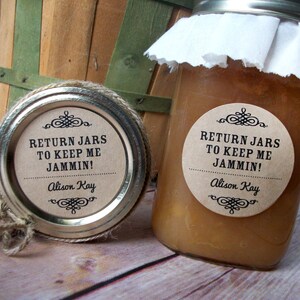 Return Jar to Keep Me Jammin Custom Kraft Paper Canning Jar Labels ...