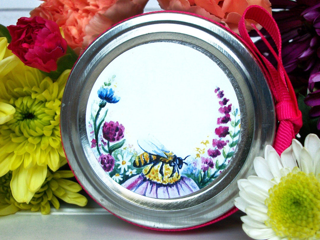 Watercolor Wildflower Canning Labels, Whimsical Flower & Honey Bee ...