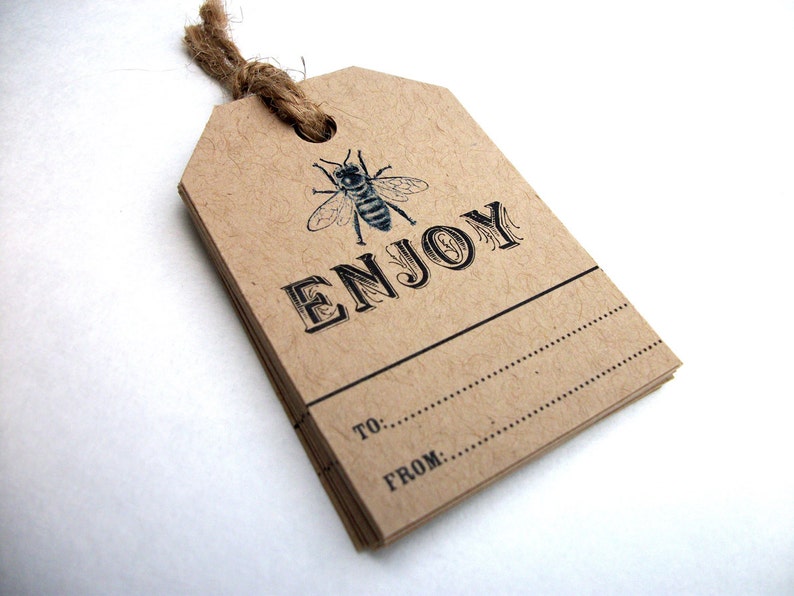 Kraft Honey Bee Hang Tags Rustic Name Tags for Ball Mason - Etsy