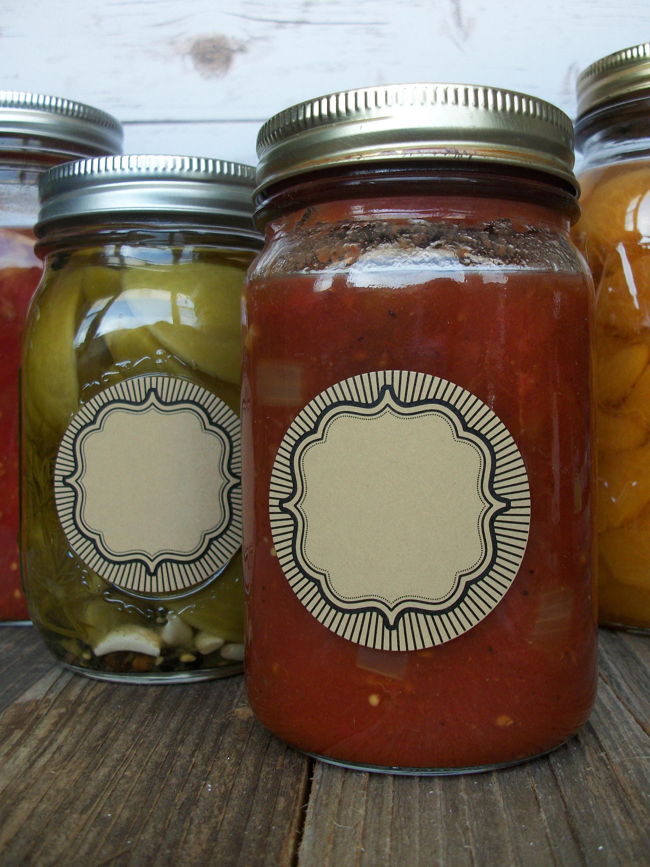 Burst Kraft Paper Canning Jar Labels, Blank Jam & Jelly Jar Labels ...