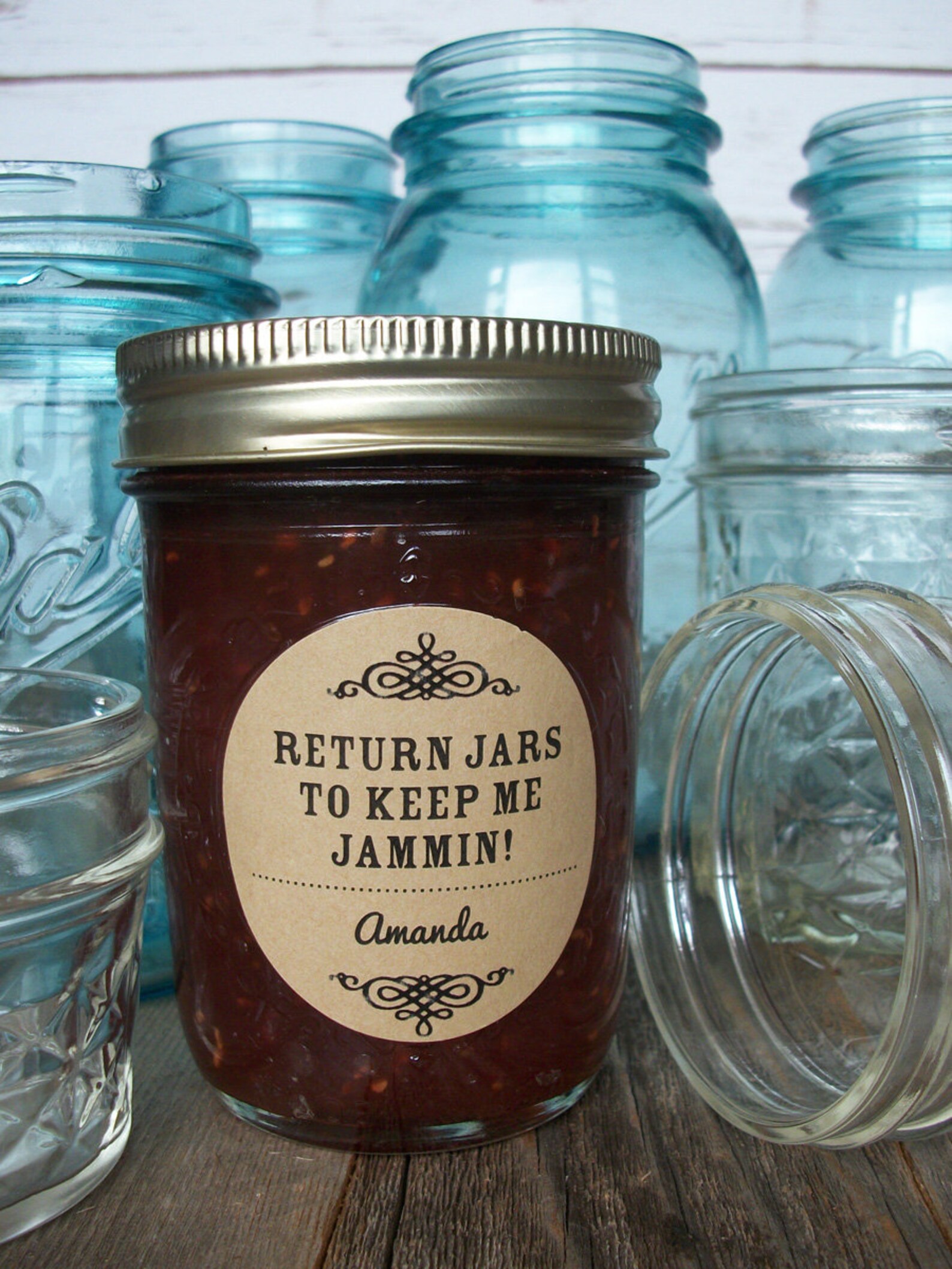 Return Jar to Keep Me Jammin Custom Kraft Paper Canning Jar Labels ...