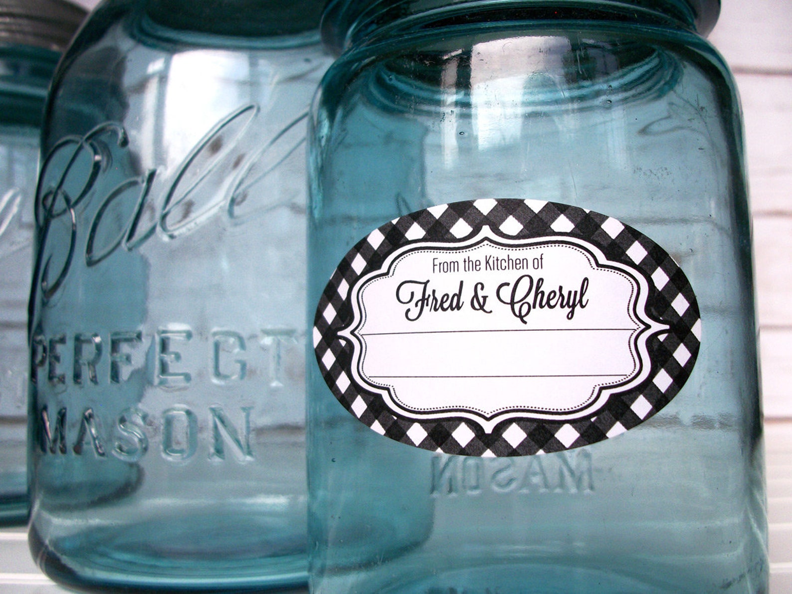 Custom Gingham Oval Kitchen Labels Jam Jelly Jar Labels for - Etsy