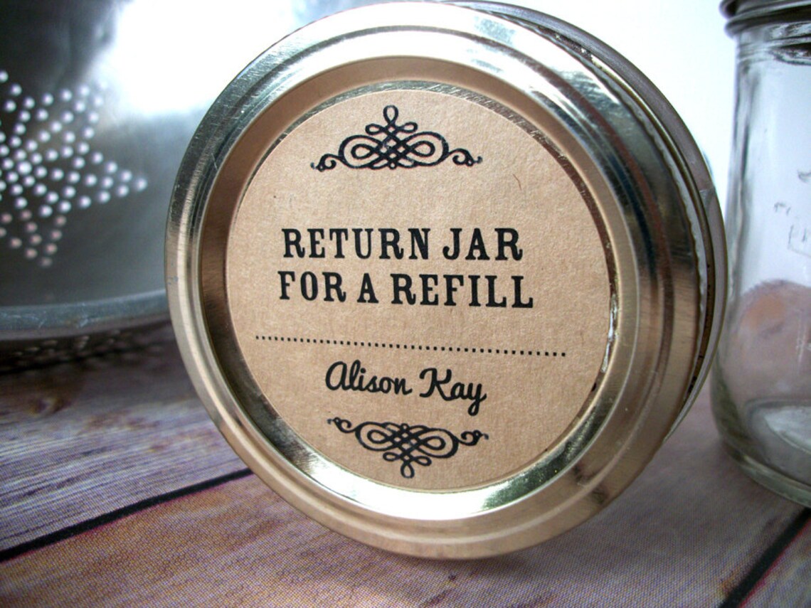 Return Jar for a Refill Custom KRAFT Paper Canning Jar Labels - Etsy