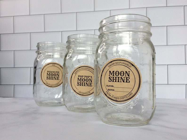Custom Apothecary Moonshine Labels, Personalized Rustic Kraft Liquor ...