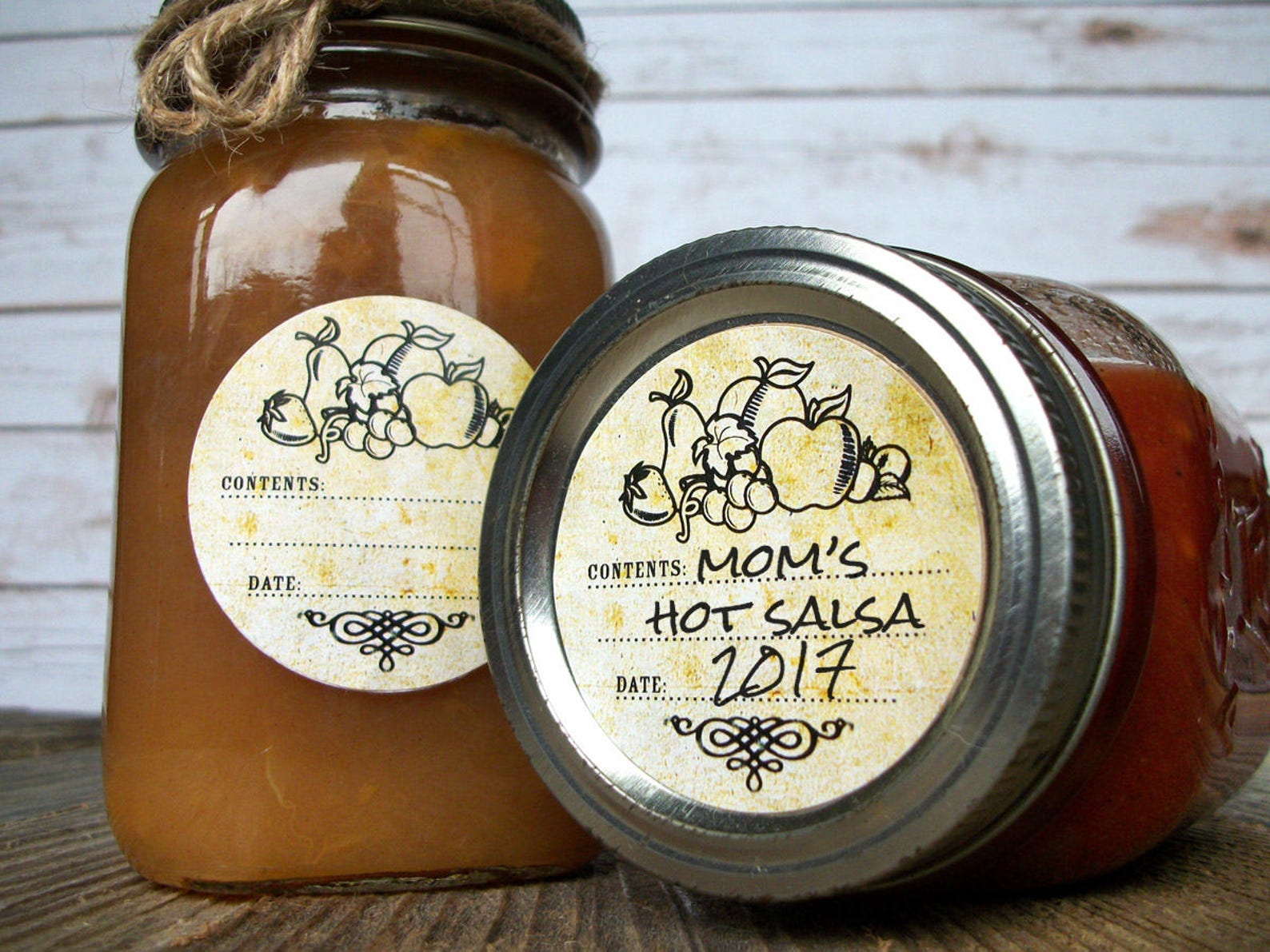 Vintage Fruit Canning Jar Labels Round Regular & Wide Mouth - Etsy