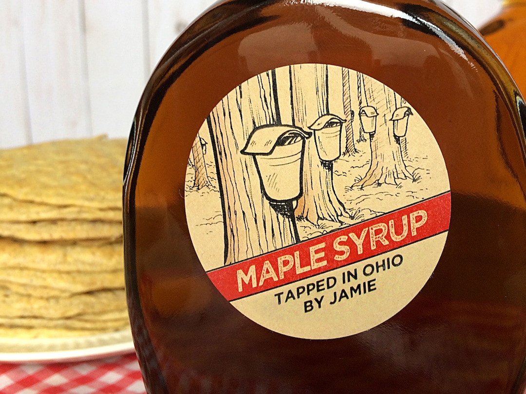 Custom Sap Bucket Maple Syrup Labels, Customized Round Kraft Paper ...