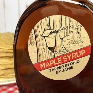 Custom Sap Bucket Maple Syrup Labels, Customized Round Kraft Paper ...