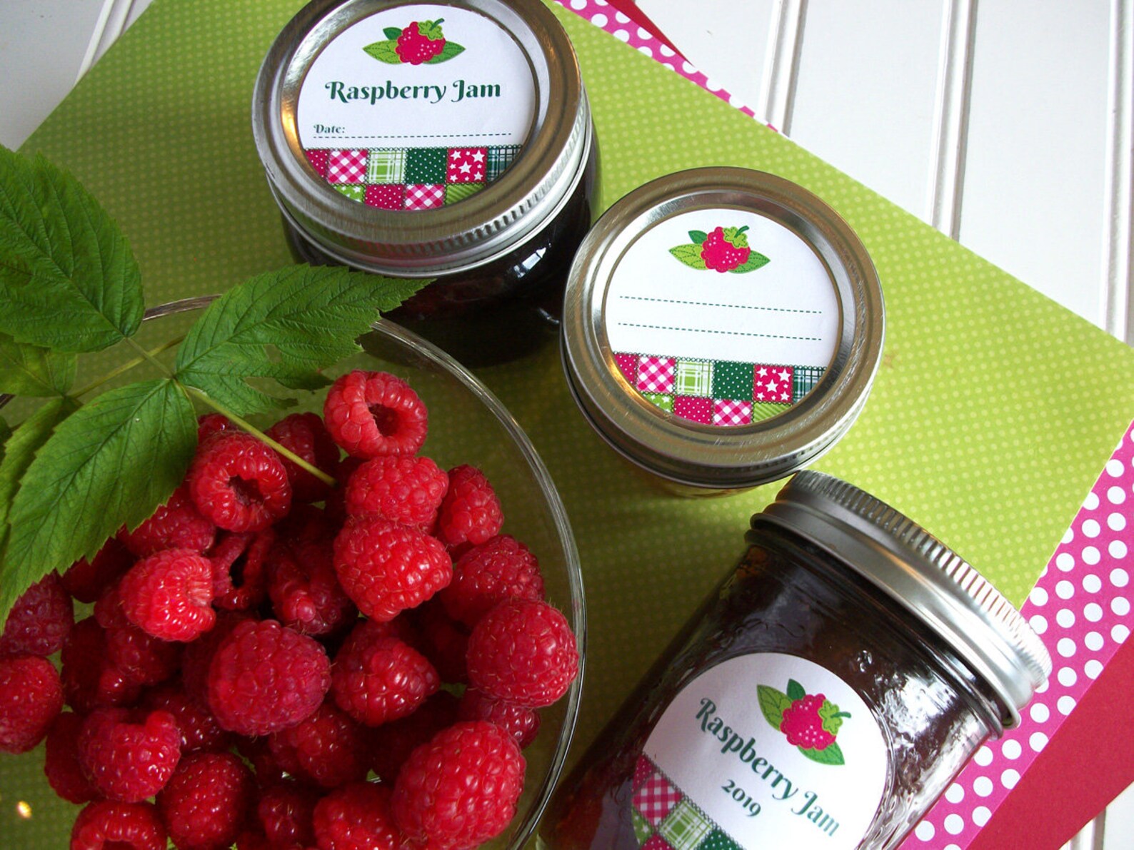 Country Quilt Red Raspberry Canning Jar Labels Cute Printed - Etsy