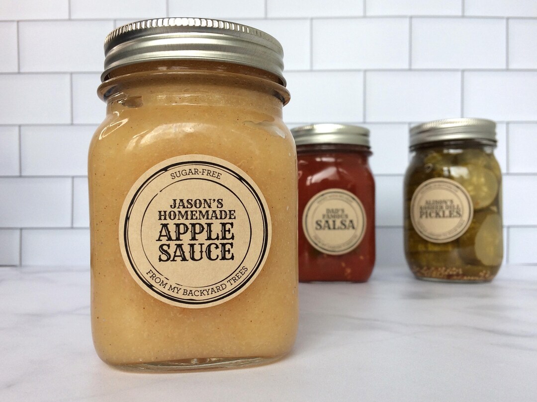 Custom Applesauce Canning Labels, Personalized Retro Stamp Stickers for ...