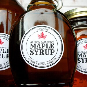 Custom Black Seal Maple Syrup Labels, Vintage Black & White Apothecary ...