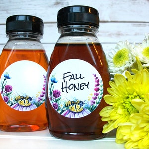 Watercolor Wildflower Canning Labels, Whimsical Flower & Honey Bee ...