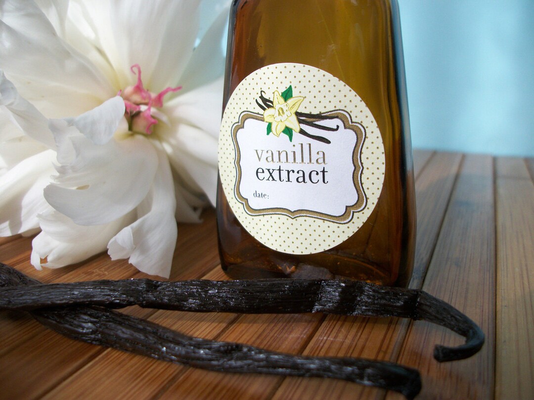 Cute Vanilla Extract Bottle Labels Round Stickers for Amber - Etsy
