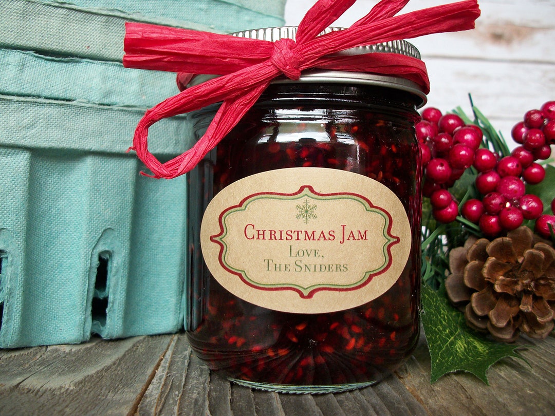 Custom Oval Christmas Canning Labels, Customized Holiday Kraft Paper ...
