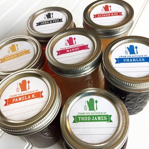 Colorful CUSTOM Kitchen Labels, Round Gift Stickers for Canning Jars or ...