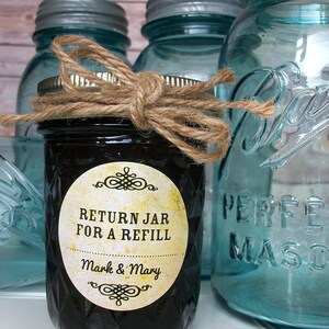 Return Jar for a Refill Custom Vintage Canning Jar Labels, Personalized ...