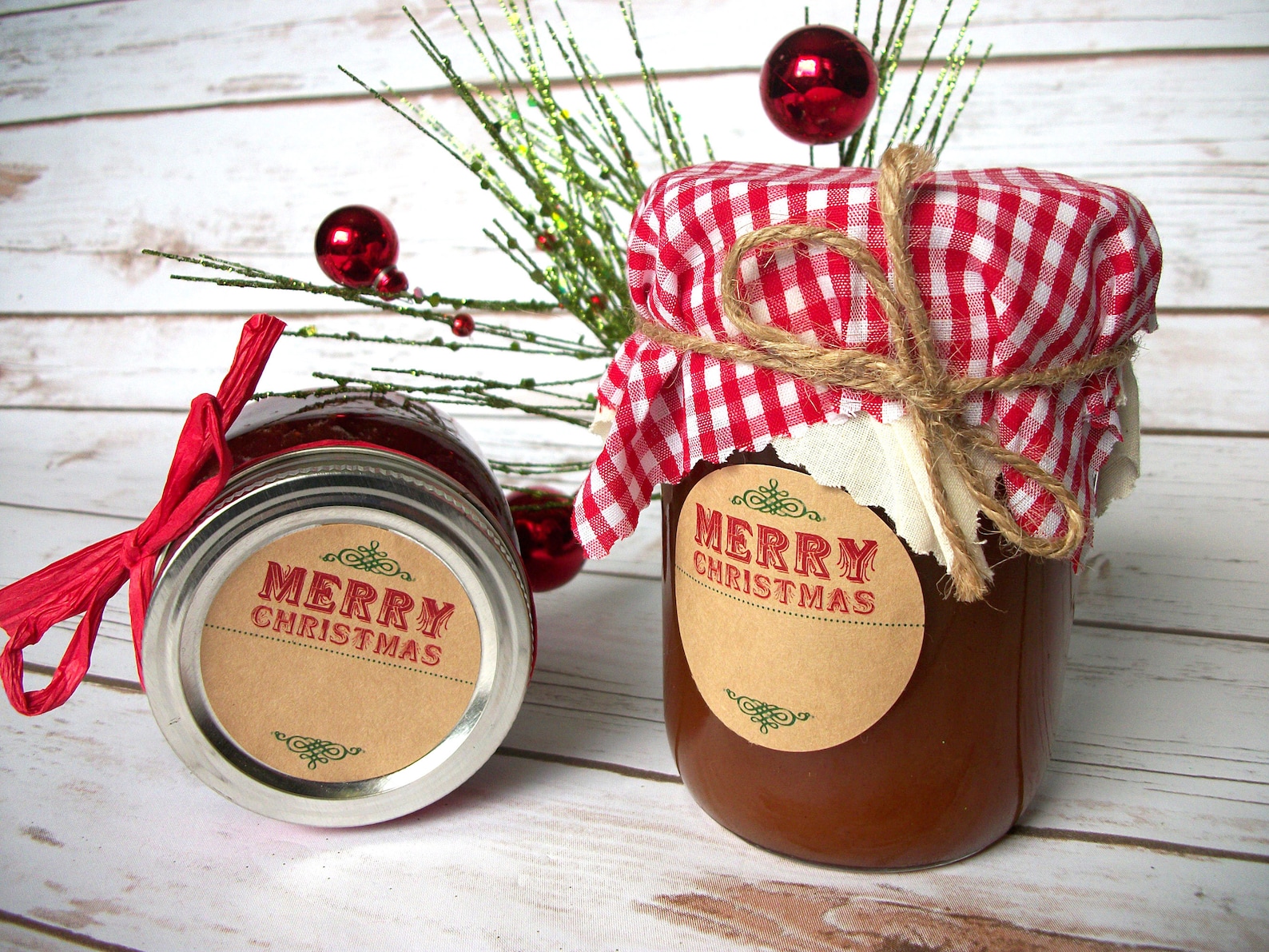 Kraft Blank Christmas Canning Jar Labels, Round Printed Retro Holiday ...