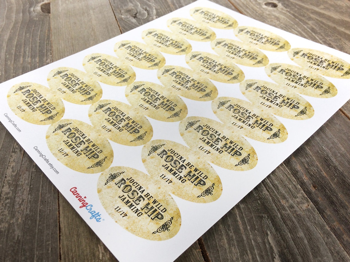 Custom Oval Vintage Canning Jar Labels, Stickers for Quilted Ball Jam ...