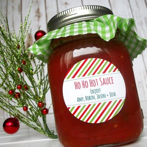 Custom Striped Christmas Canning Jar Labels, Personalized Holiday Mason ...
