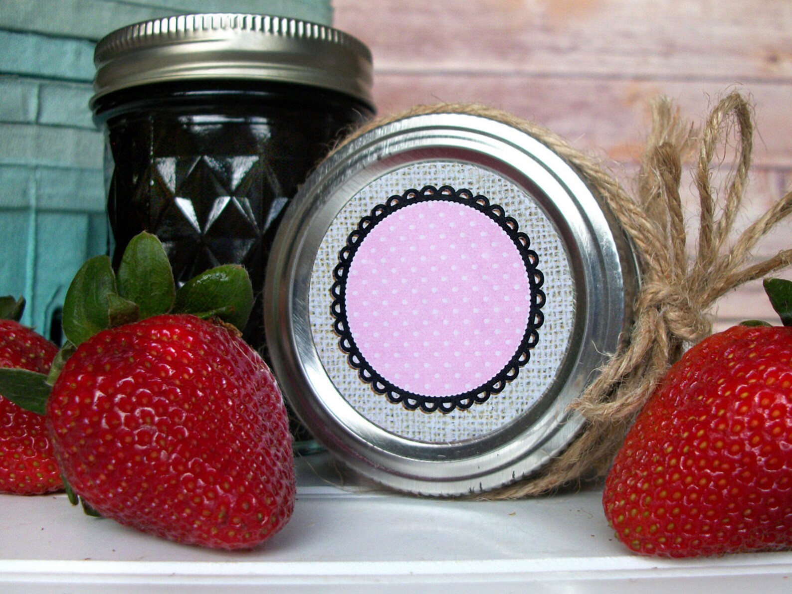 Cottage Chic Burlap Canning Jar Labels Round Mason Jar Labels - Etsy