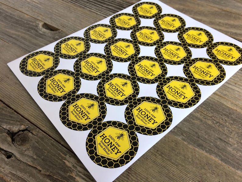 Custom Beehive Canning Jar & Bottle Labels, Personalized Elegant Yellow ...