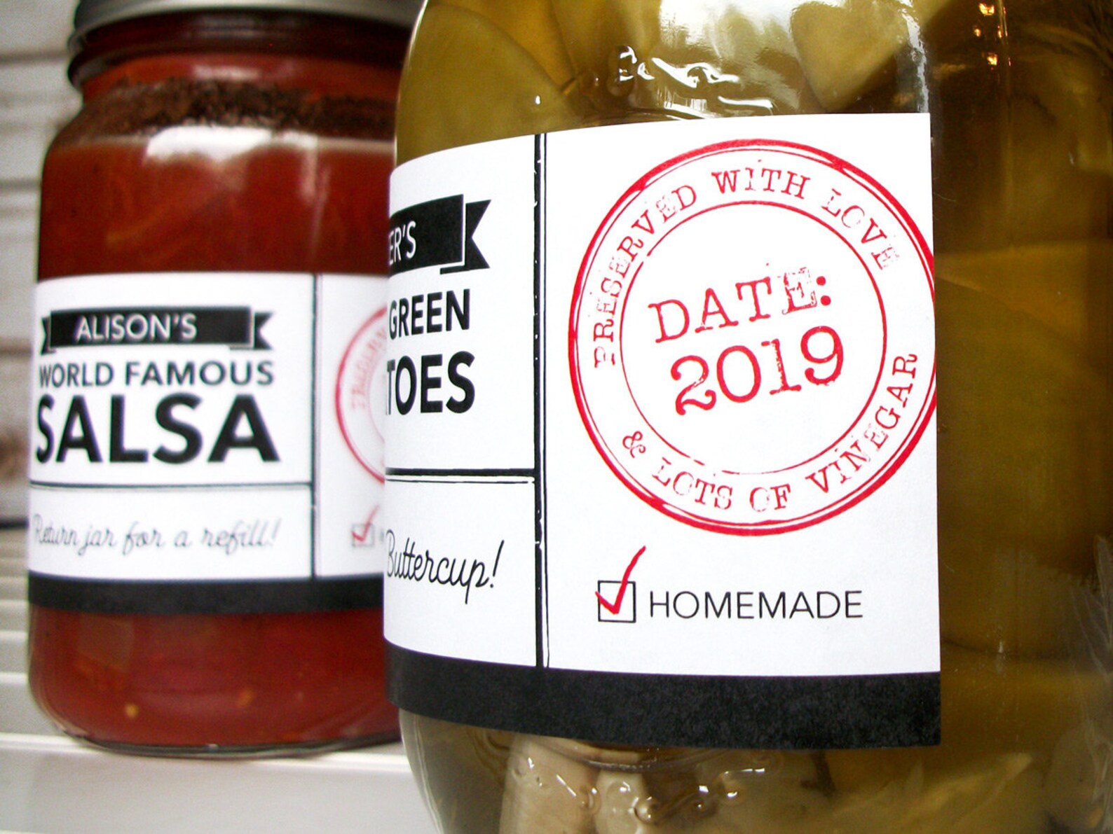 Custom Modern Black & White Rectangle Canning Jar Labels - Etsy