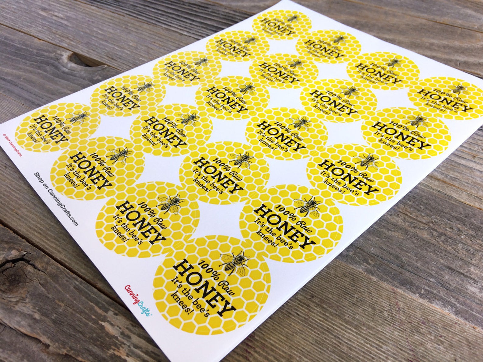 Custom Yellow Honey Bee Canning Jar Labels Custom Honey | Etsy