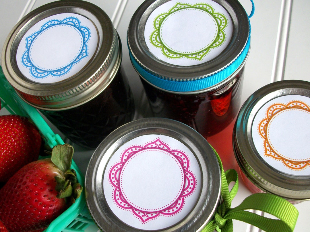Mandala Canning Jar Labels, Round Blank Jam & Jelly Jar Labels for ...
