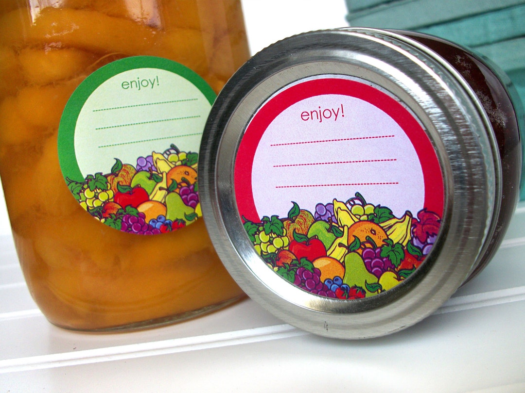 Enjoy Fruit Canning Labels, Jam Jar Labels for Mixed Fruit Preservation ...