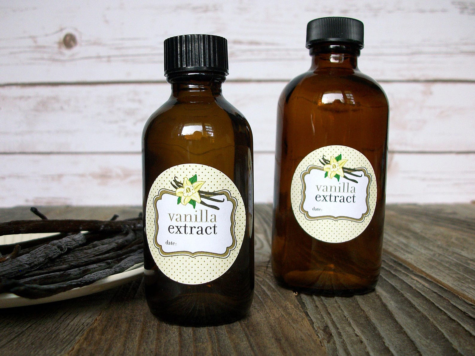 Cute Vanilla Extract Bottle Labels, Round Stickers for Homemade Holiday ...