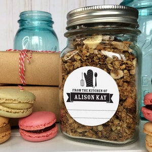 Colorful CUSTOM Kitchen Labels, Round Gift Stickers for Canning Jars or ...