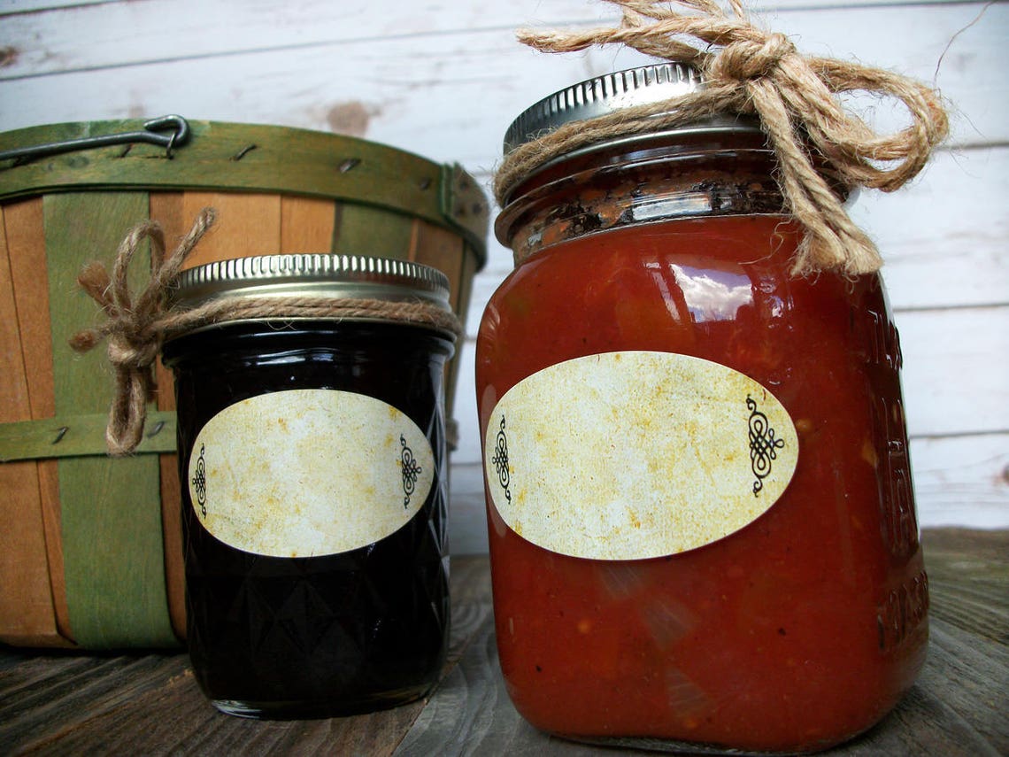 Oval Vintage Blank Canning Jar Labels Old Fashioned Stickers - Etsy