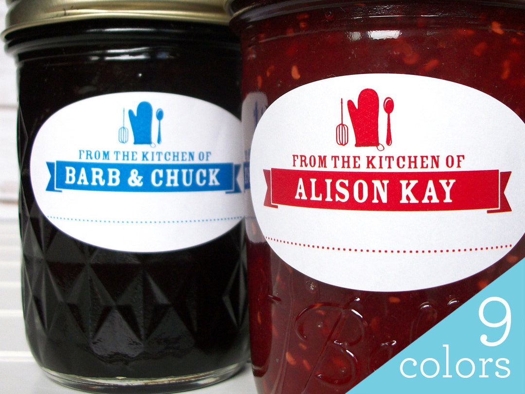 Custom Colorful Oval Kitchen Caning Labels for Mason Jam Jars & Baked ...