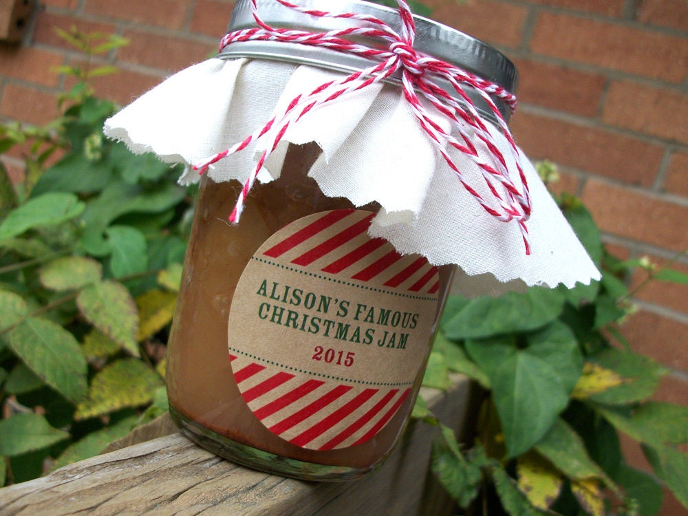 Custom Christmas Candy Cane KRAFT Paper Canning Jar Labels - Etsy