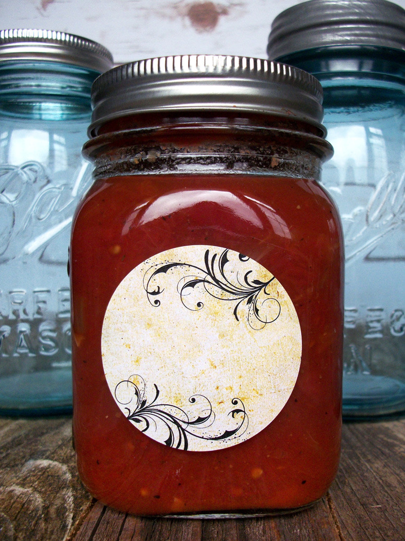 Vintage Whimsical Canning Jar Labels Round Mason Jar Stickers | Etsy