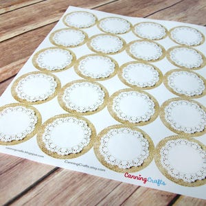 Burlap Doily Cottage Chic Canning Jar Labels, Round Mason Jar Stickers ...