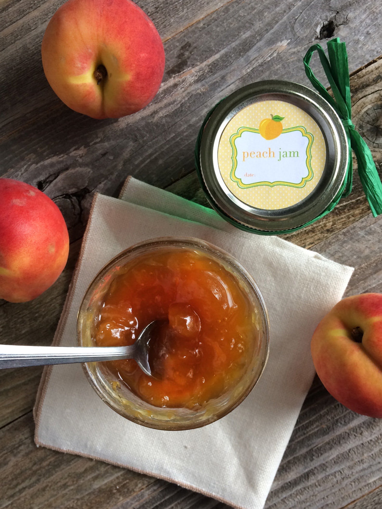 Cute Peach Jam Canning Jar Labels Round Stickers for Regular | Etsy