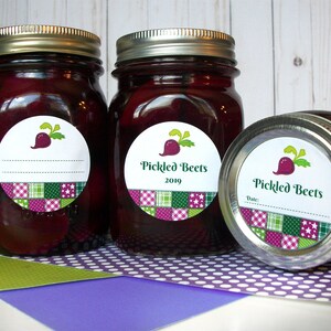 Country Quilt Pickled Beets & Relish Canning Labels Round - Etsy