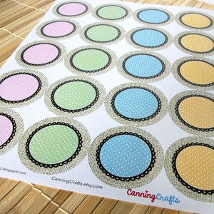 Cottage Chic Burlap Canning Jar Labels, Round Mason Jar Labels for ...