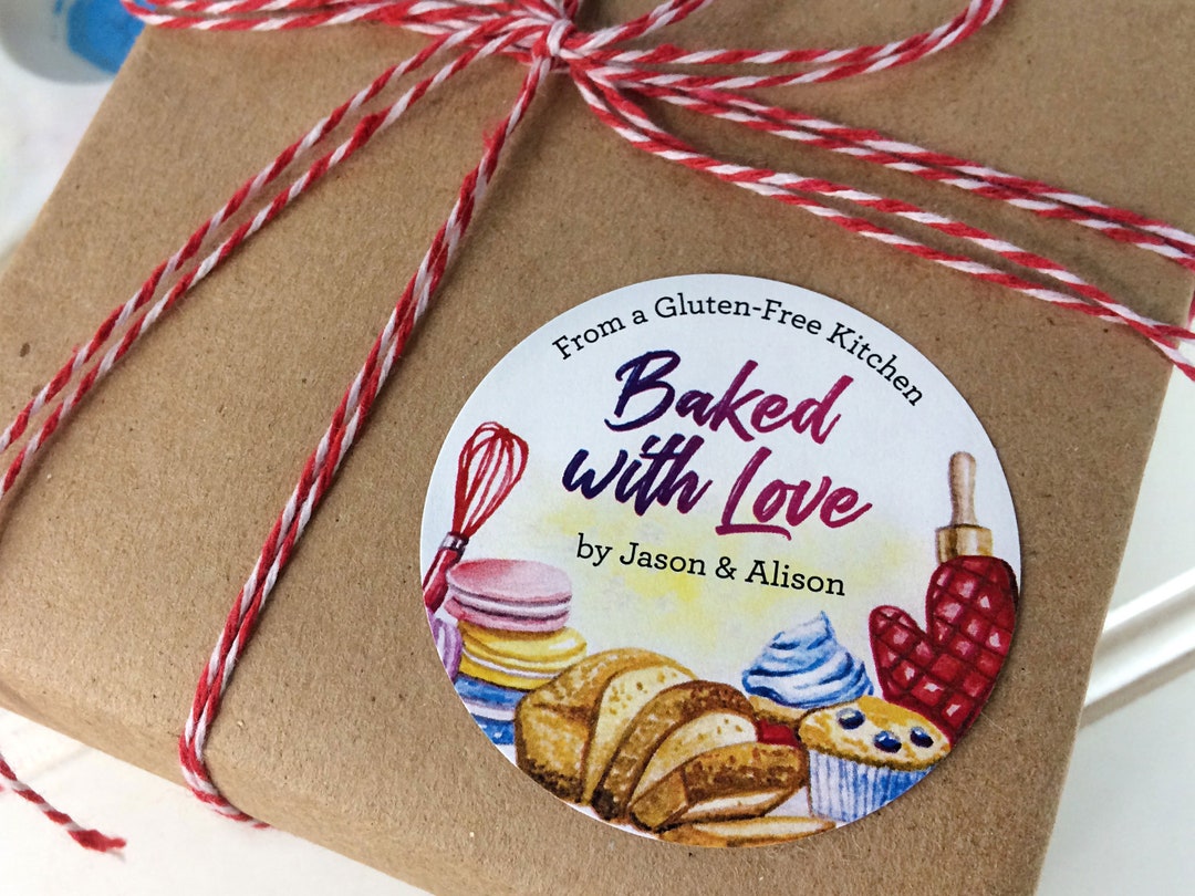Custom Watercolor Kitchen Baked Goods Labels, Round Personalized ...