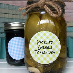 Cottage Chic Lattice Canning Jar Labels Round Stickers for - Etsy