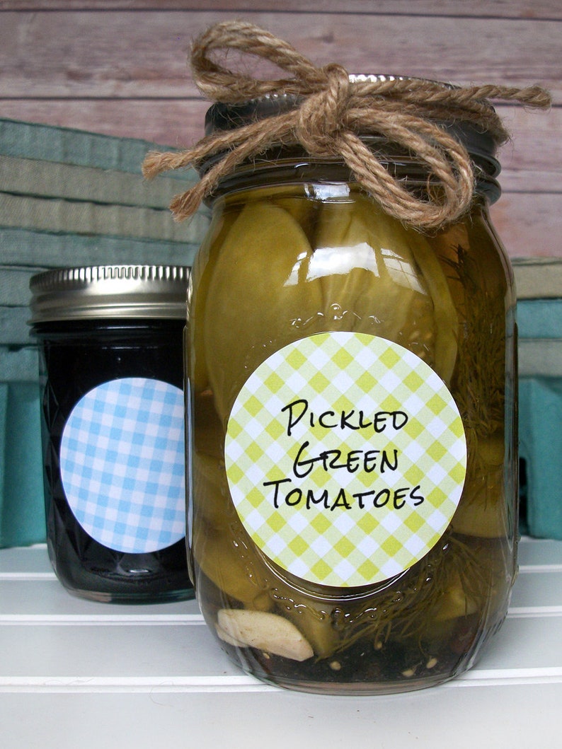 Cottage Chic Lattice Canning Jar Labels Round Stickers for - Etsy