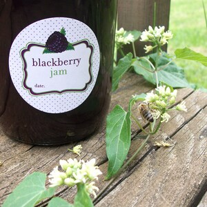 Blackberry Jam Canning Jar Labels, Round Printed Mason Jar Stickers for ...