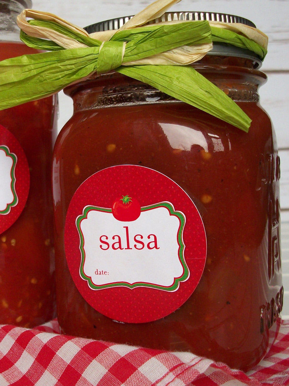 Cute Salsa Tomato Canning Jar Labels Round Red Mason Jar - Etsy