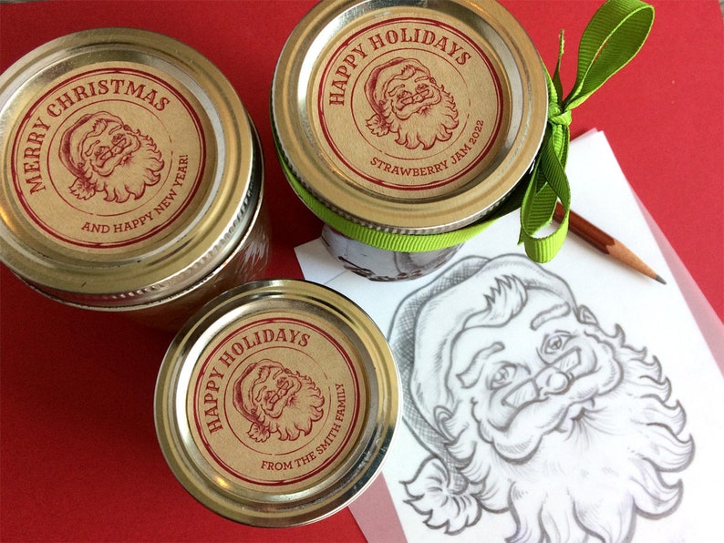 Custom Apothecary Santa Christmas Canning Labels for Jam - Etsy