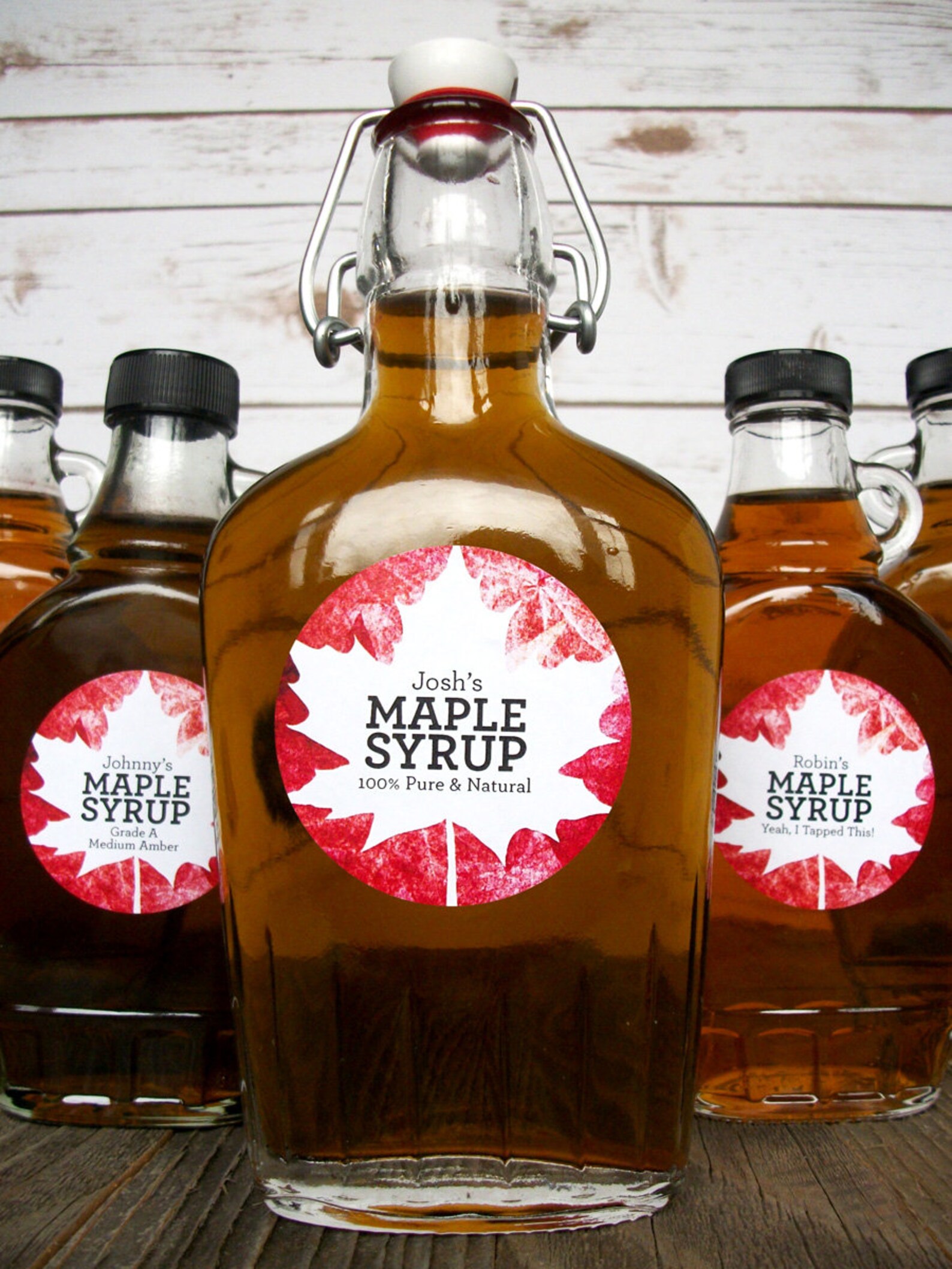 Custom Red Leaf Maple Syrup Labels for Backyard Sugaring - Etsy