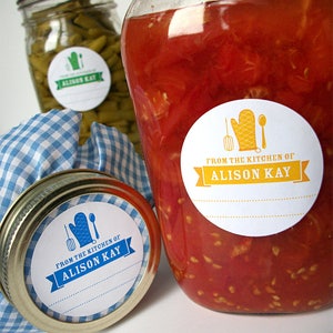 Colorful CUSTOM Kitchen labels round gift stickers for | Etsy