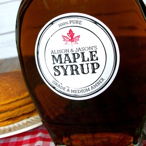 Custom Black Seal Maple Syrup Labels, Vintage Black & White Apothecary ...