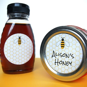 Honey Bee Canning Jar Stickers Round Honey Jar Labels & Mason - Etsy